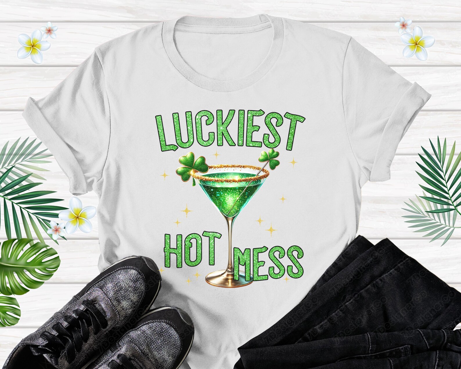 Luckiest Hot Mess PNG, Patricks Day PNG, Irish Day PNG, Shamrock Png ...