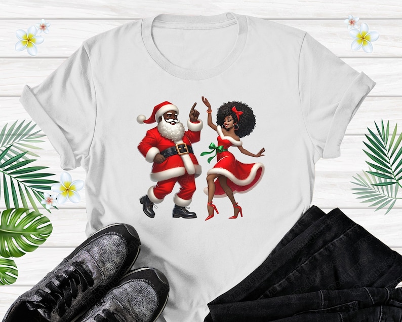 Dancing Black Santa & Mrs. Claus PNG, African American Christmas ...