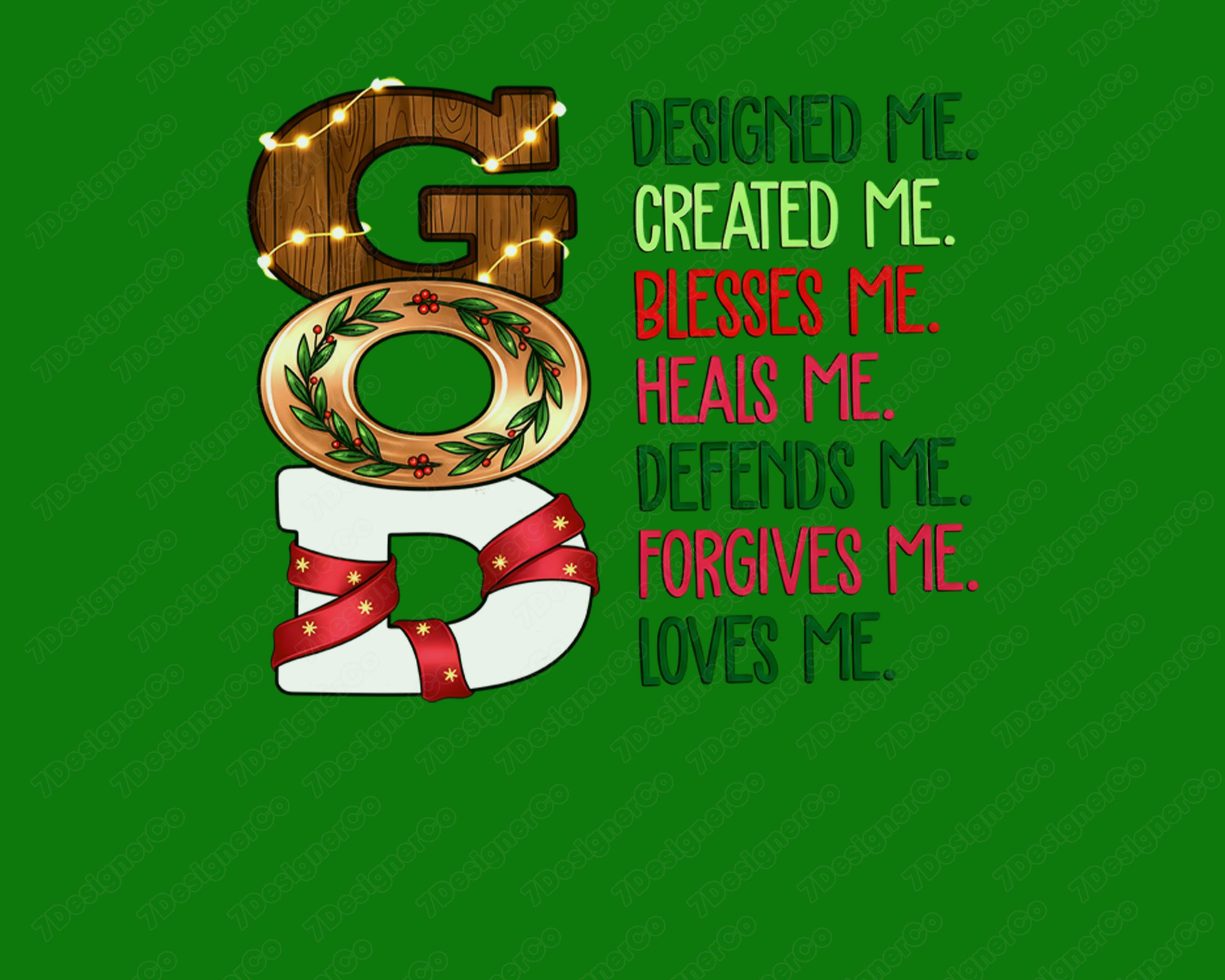 God Designed Me PNG, Christian Inspirational Christmas Design (digital ...