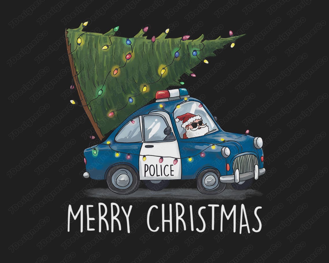 Merry Christmas Police Car Png, Merry Christmas Png, Christmas Family ...