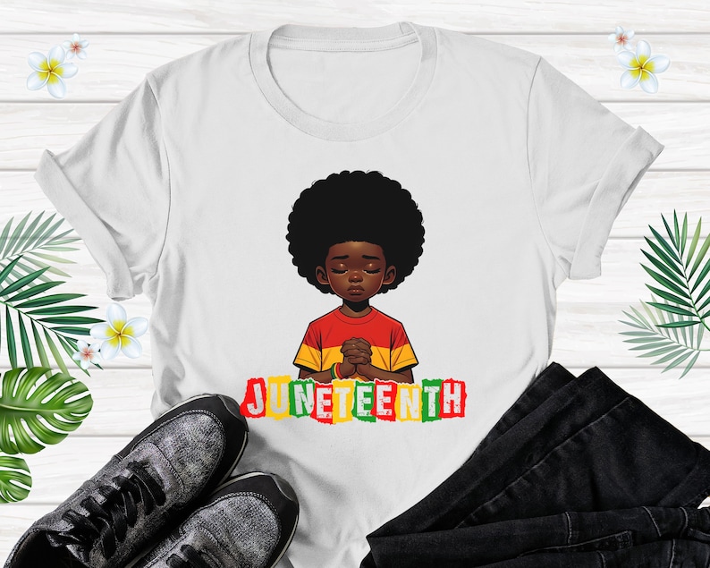Kids Juneteenth Prince Praying PNG: Black Freedom 1865 (digital ...