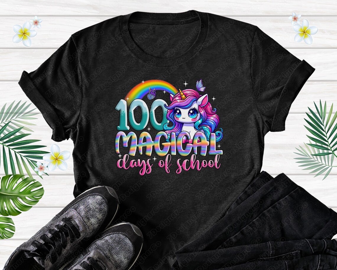 Unicorn Rainbow Teacher Student PNG, 100 Days of School PNG, Back to ...