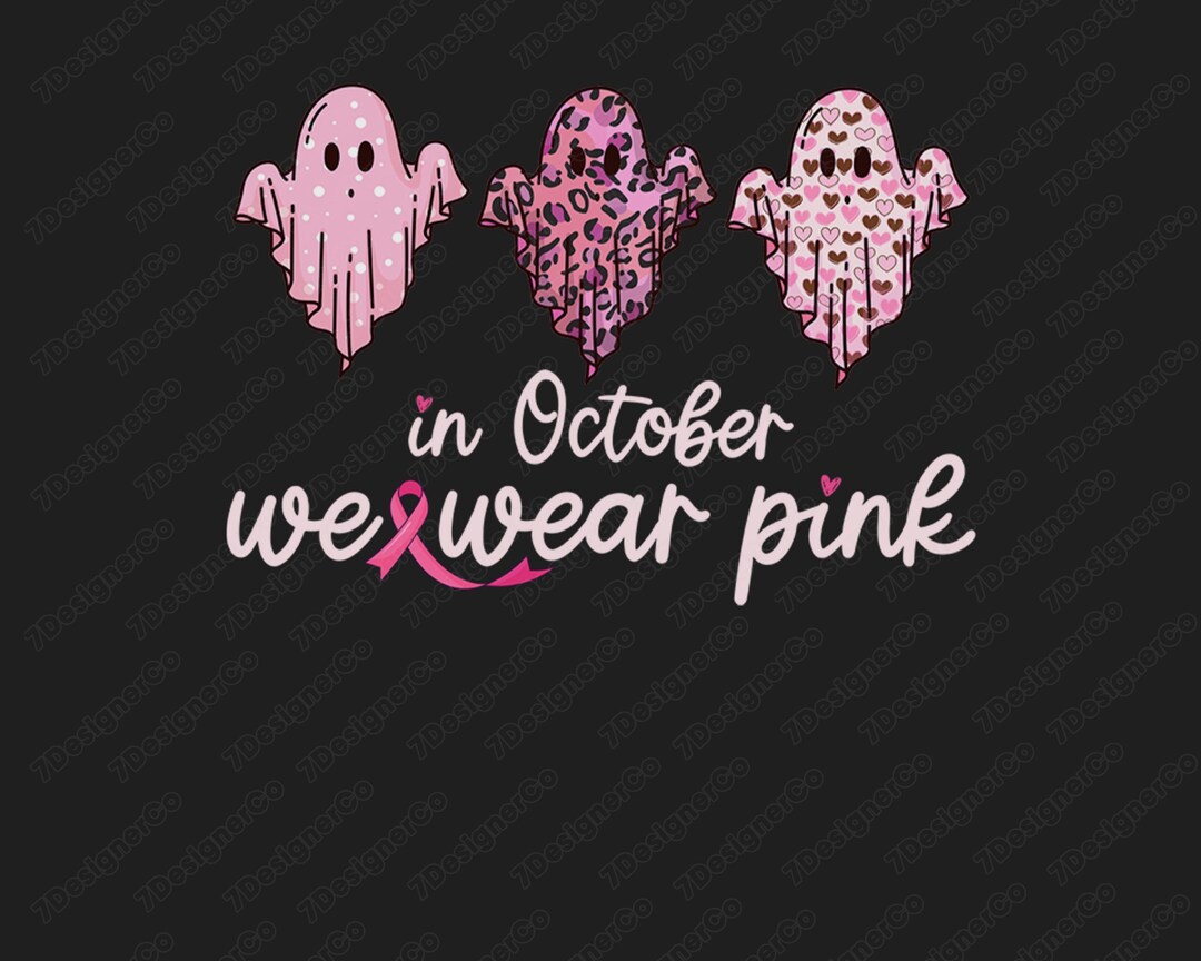 Pink Ghosts Breast Cancer Awareness PNG, Halloween Design (digital ...