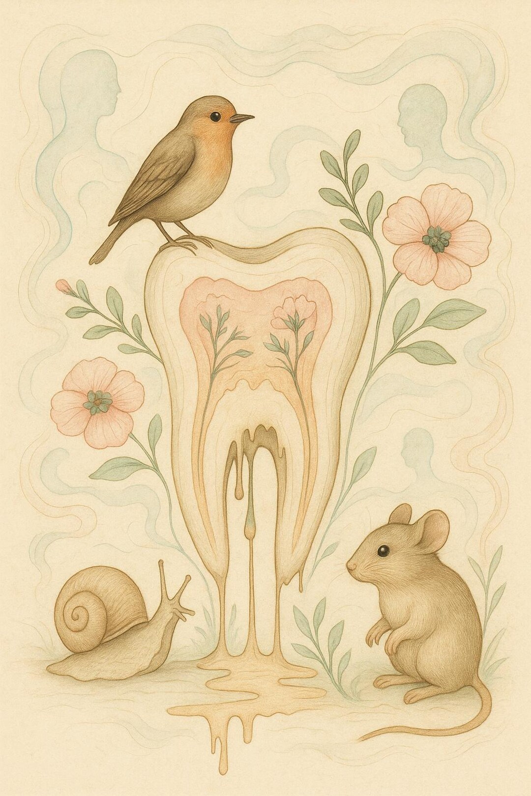 Whimsical Tooth Anatomy Art Print -woodland Animal Nursery Decor ...
