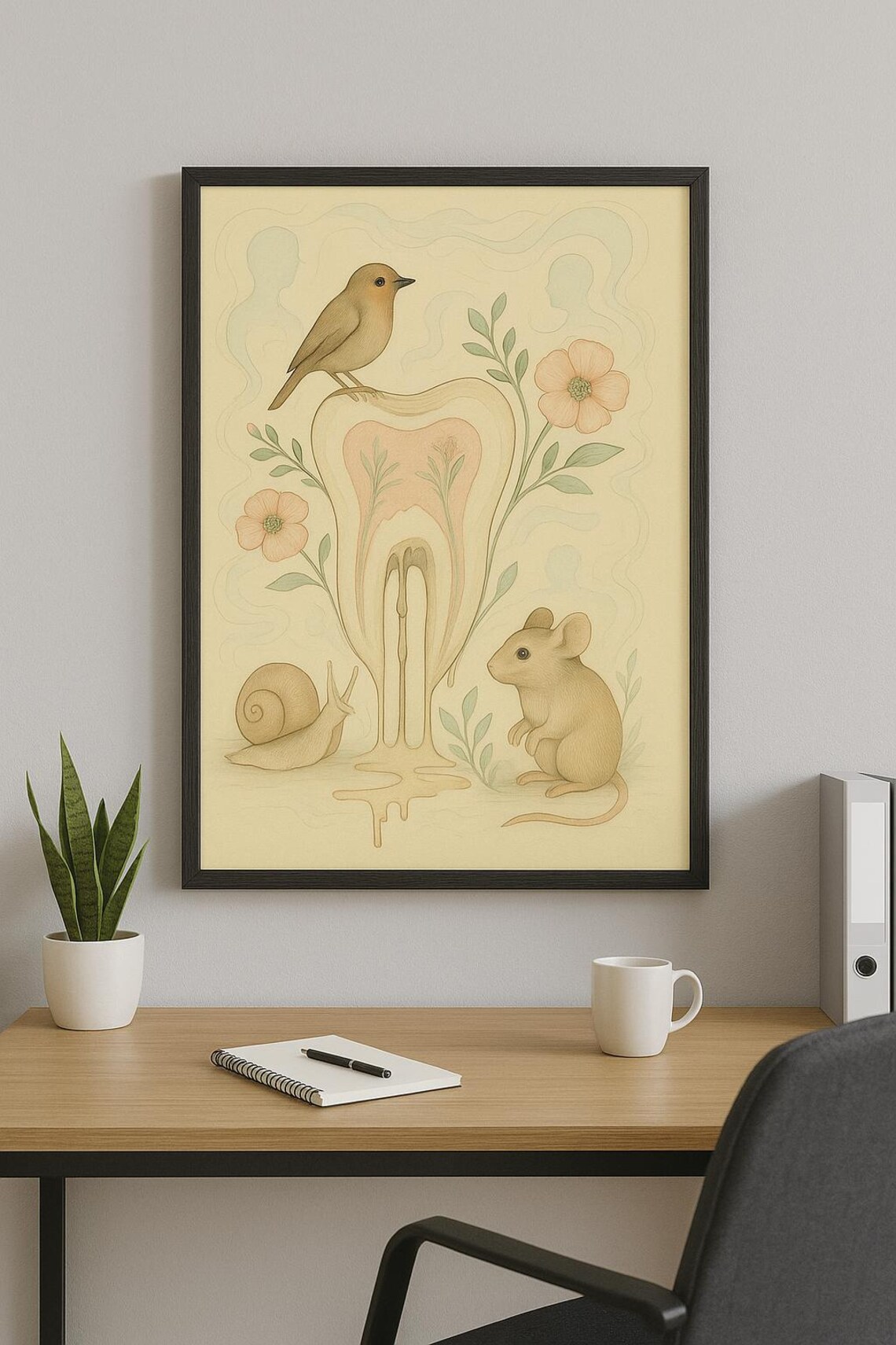 Whimsical Tooth Anatomy Art Print -woodland Animal Nursery Decor ...