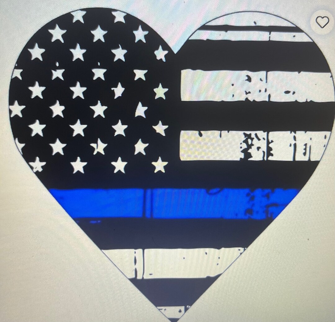 Thin Blue Line Tattered Heart Car Decal - Etsy