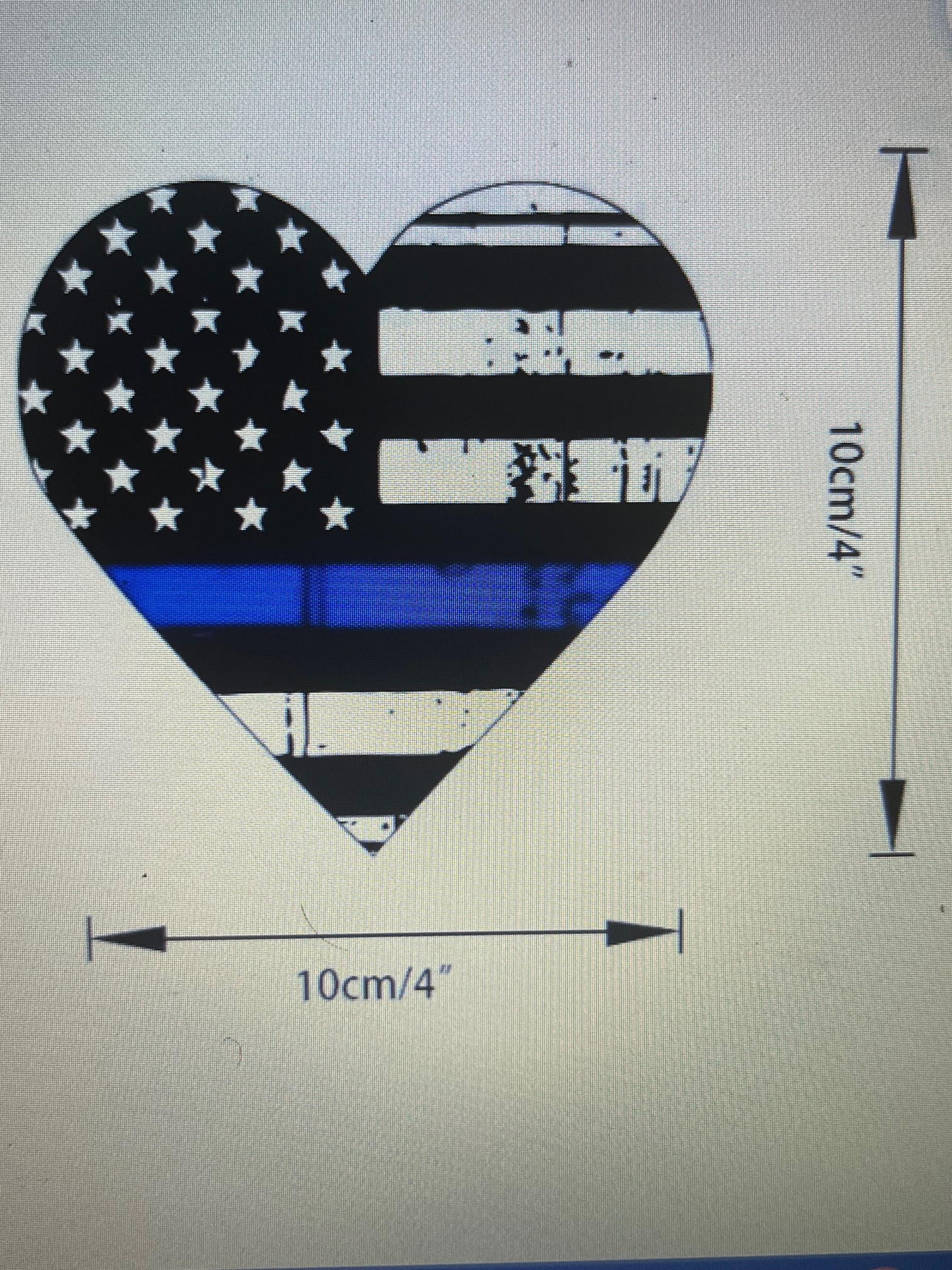 Thin Blue Line Tattered Heart Car Decal - Etsy