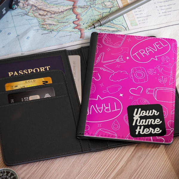 Pink Passport Holder - Etsy