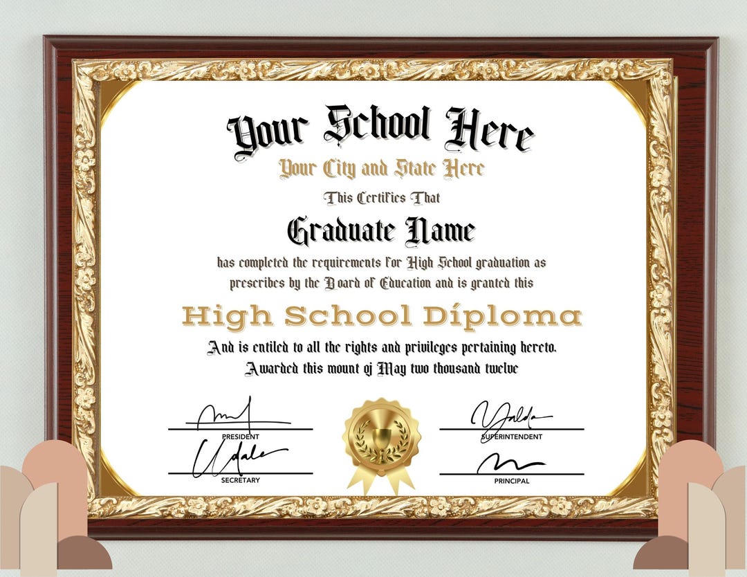 High School Diploma Template, High School Transcript, Graduation ...