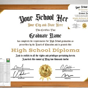Editable Homeschool Diploma & Transcript Template | Printable High ...