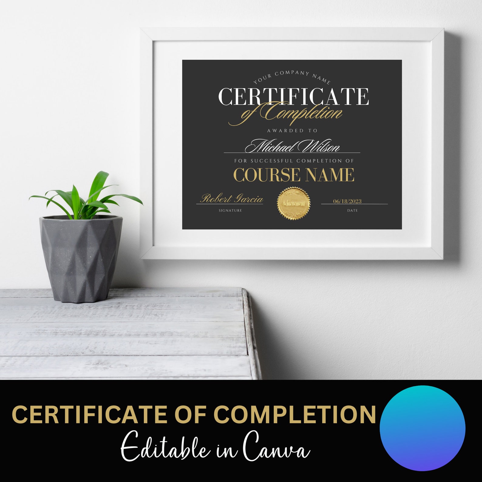 Certificate of Completion Template, 10 Printable Certificates Bundle ...