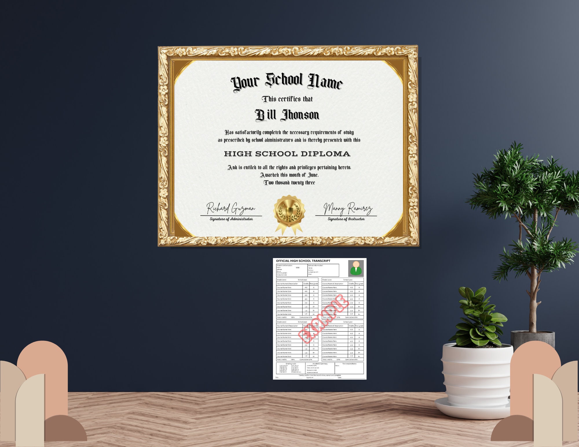 Editable Homeschool Diploma & Transcript Template | High School ...