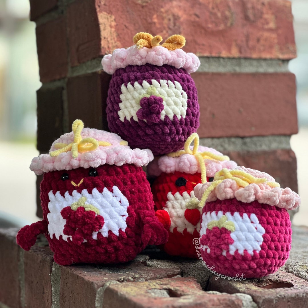 Mini Jammie Jam Jar Plushies, Crochet Jam Plushie, Cute Crochet Plushie ...