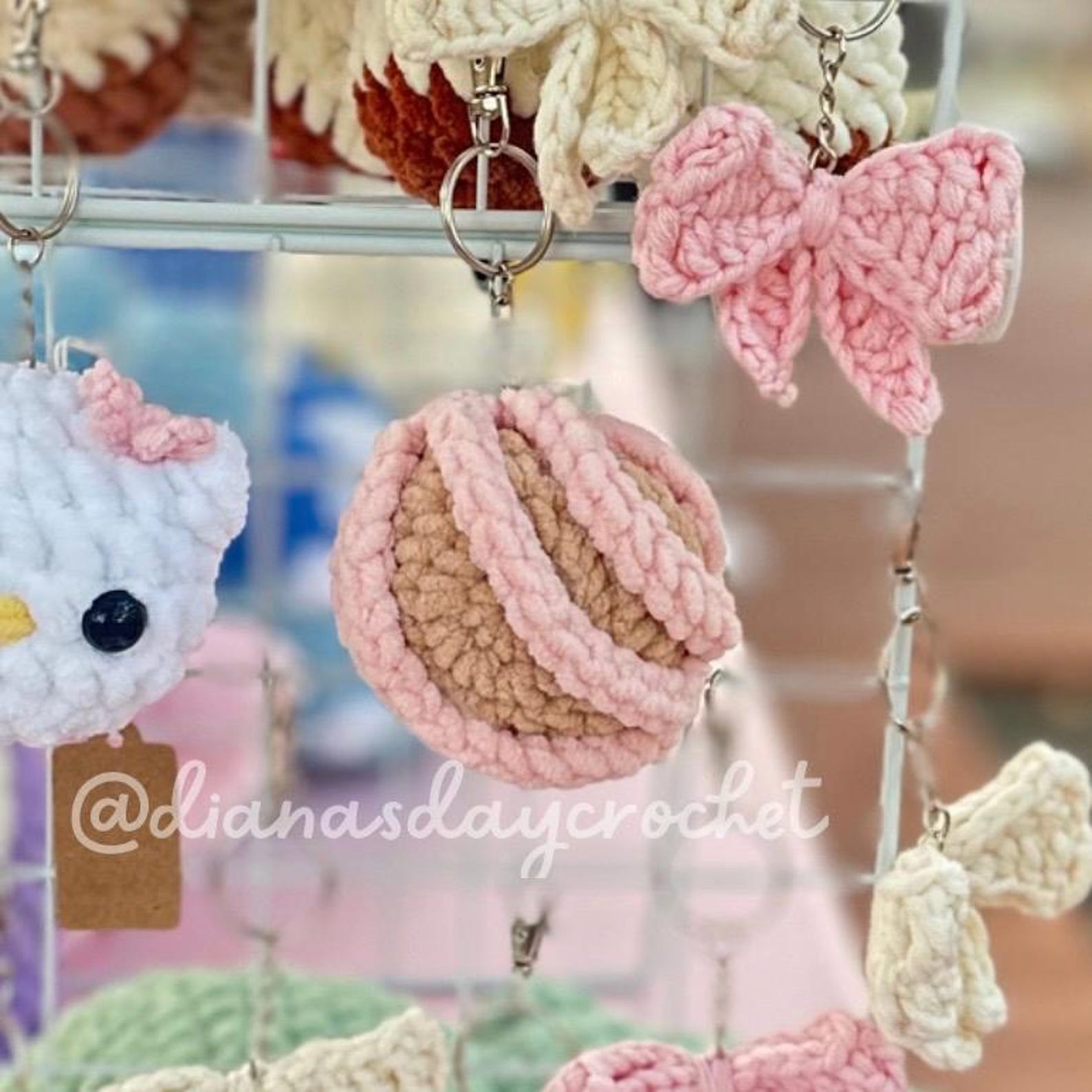 Crochet Concha Keychain | Cute Keychain | Pink Concha | Stocking ...