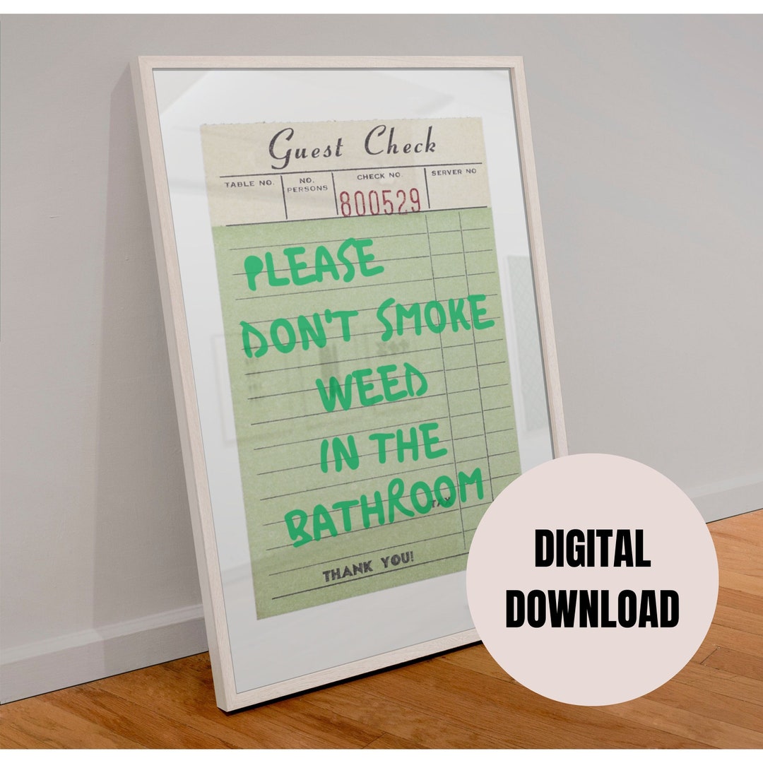 College Dorm Marijuana Poster Retro Wall Art Cannabis Decor - Etsy