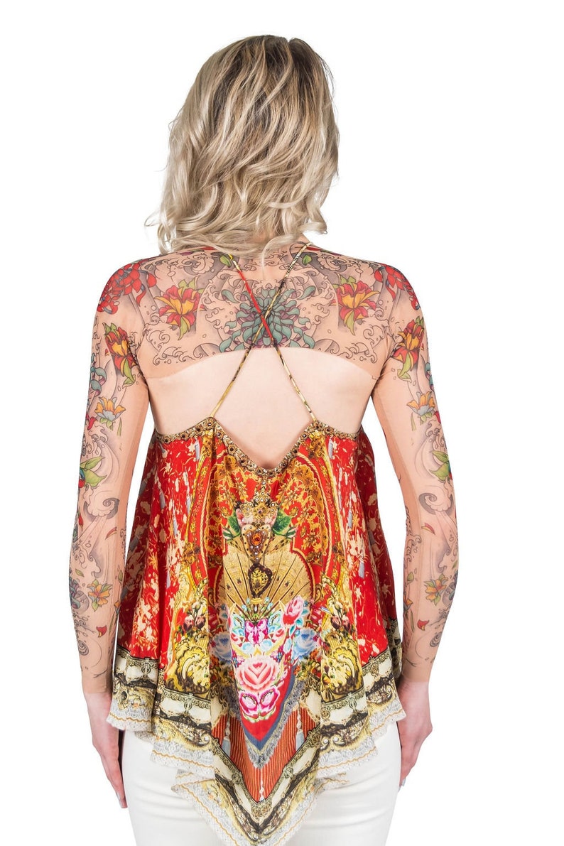 Wild Rose Mums Flower Tattoo Shrug - Connected Tattoo Sleeves and Back ...
