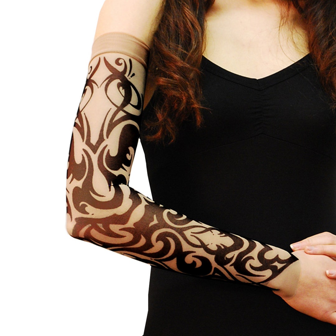 Wild Rose Unisex TRIBAL Single Tattoo Mesh Sleeve, Tan - Etsy