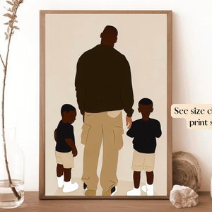Minimalist Father's Day Wall Art Digital Download, Black Dads, Black ...