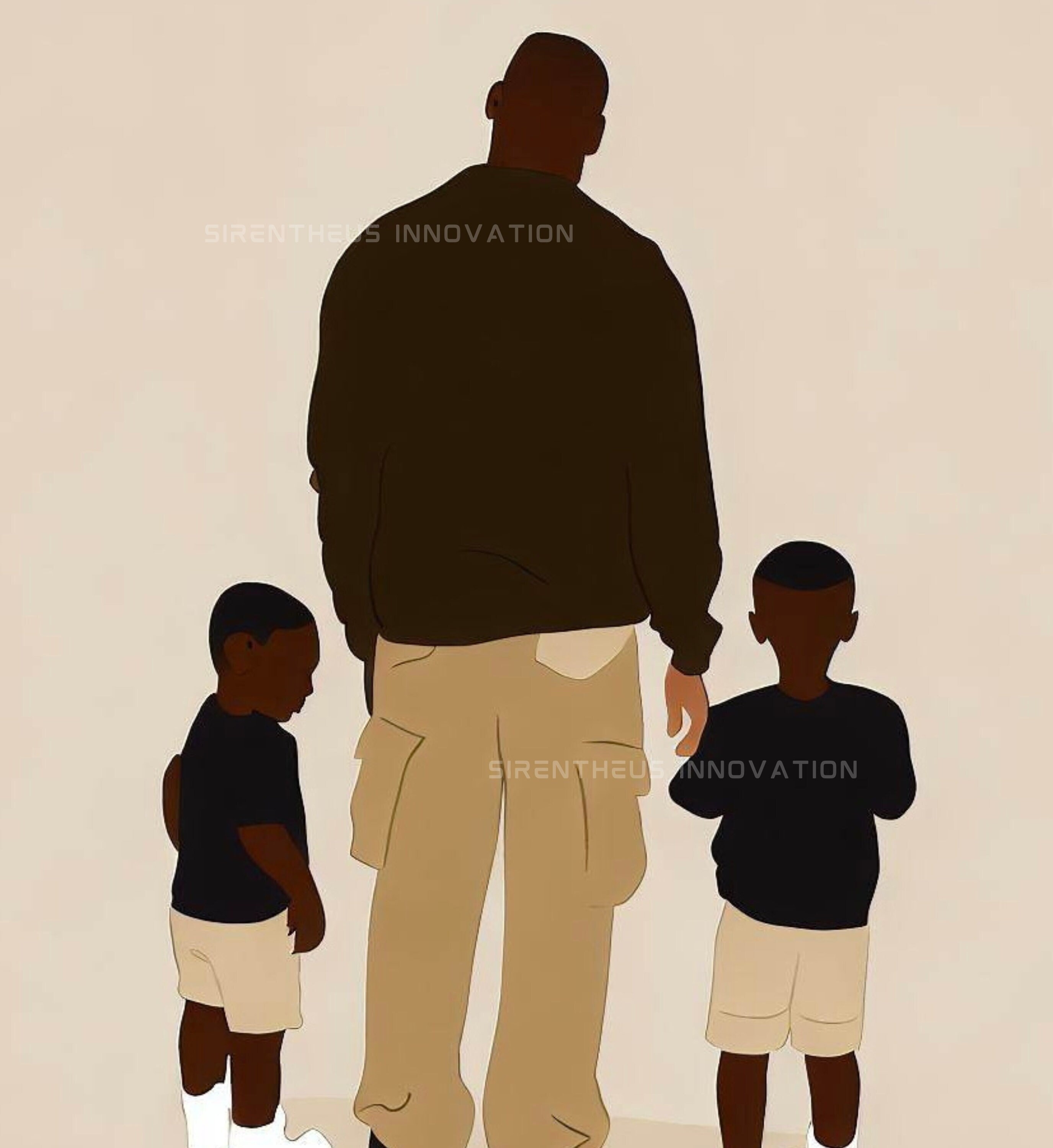 Minimalist Father's Day Wall Art Digital Download, Black Dads, Black ...