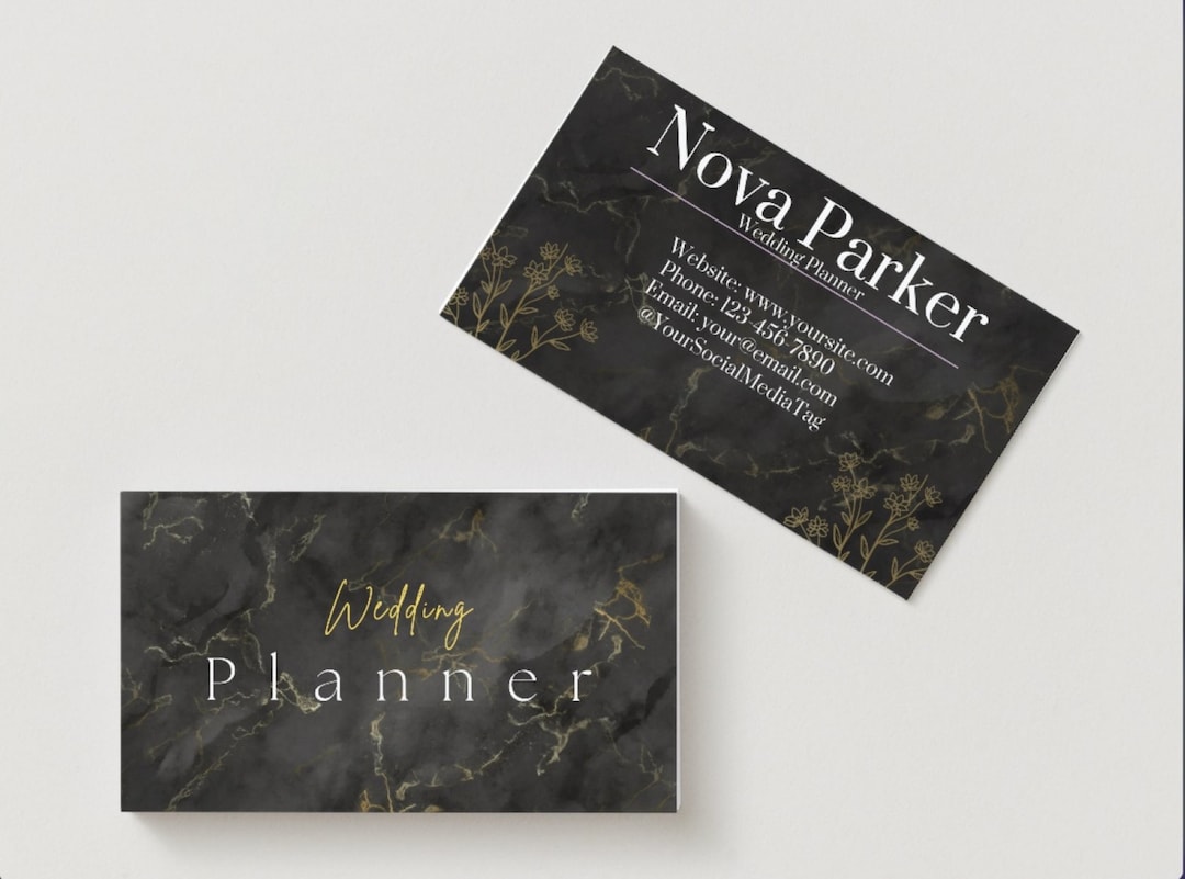 CANVA Business Card Design Template | Elegant Business Card | Instant ...