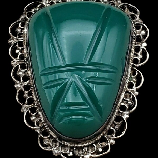 Aztec Jade Brooch - Etsy
