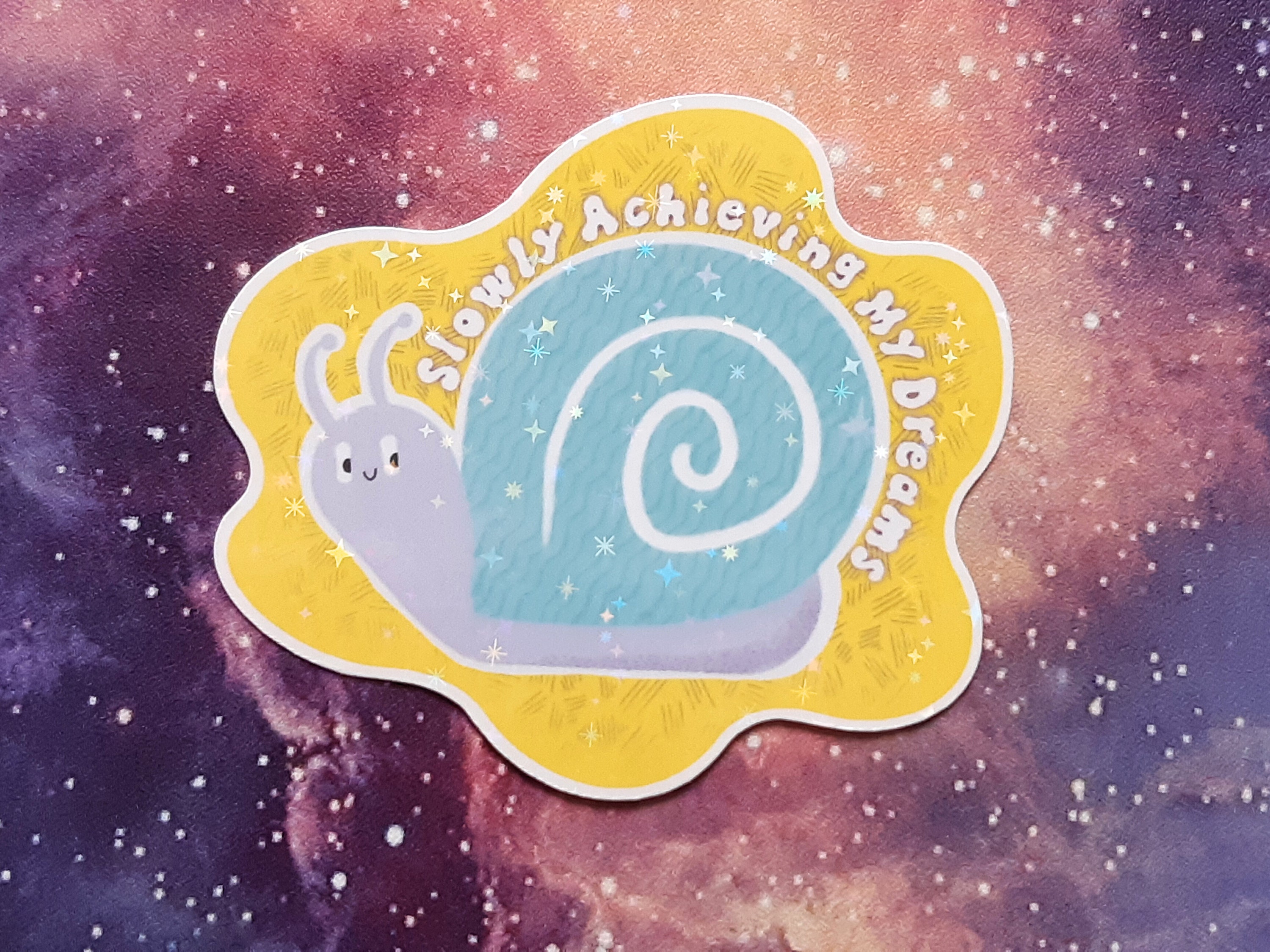 Snail Dreams Holographic Die Cut Vinyl Sticker - Etsy