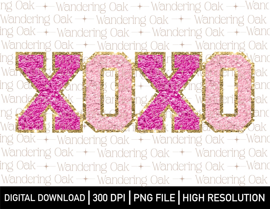 XOXO Valentine PNG Faux Glitter Valentine’s Day Patch Png Valentine’s ...
