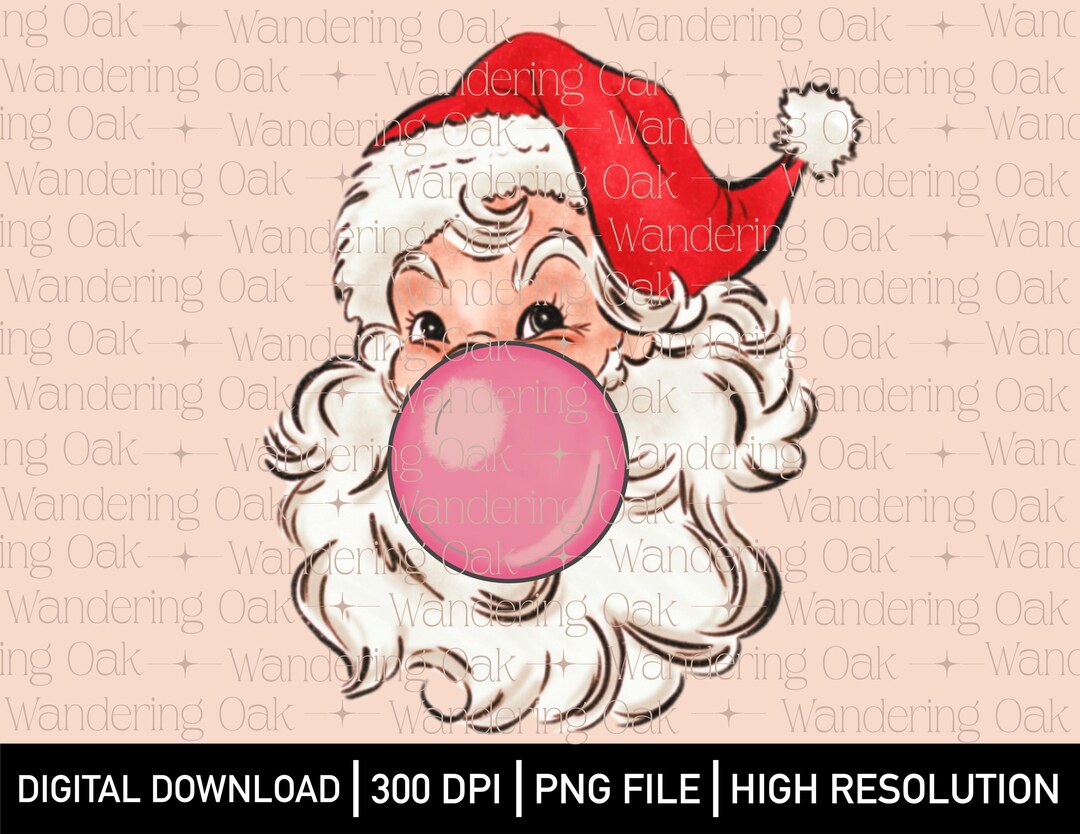 Santa PNG Bubblegum Santa PNG Vintage Santa Clause Png Christmas Png ...
