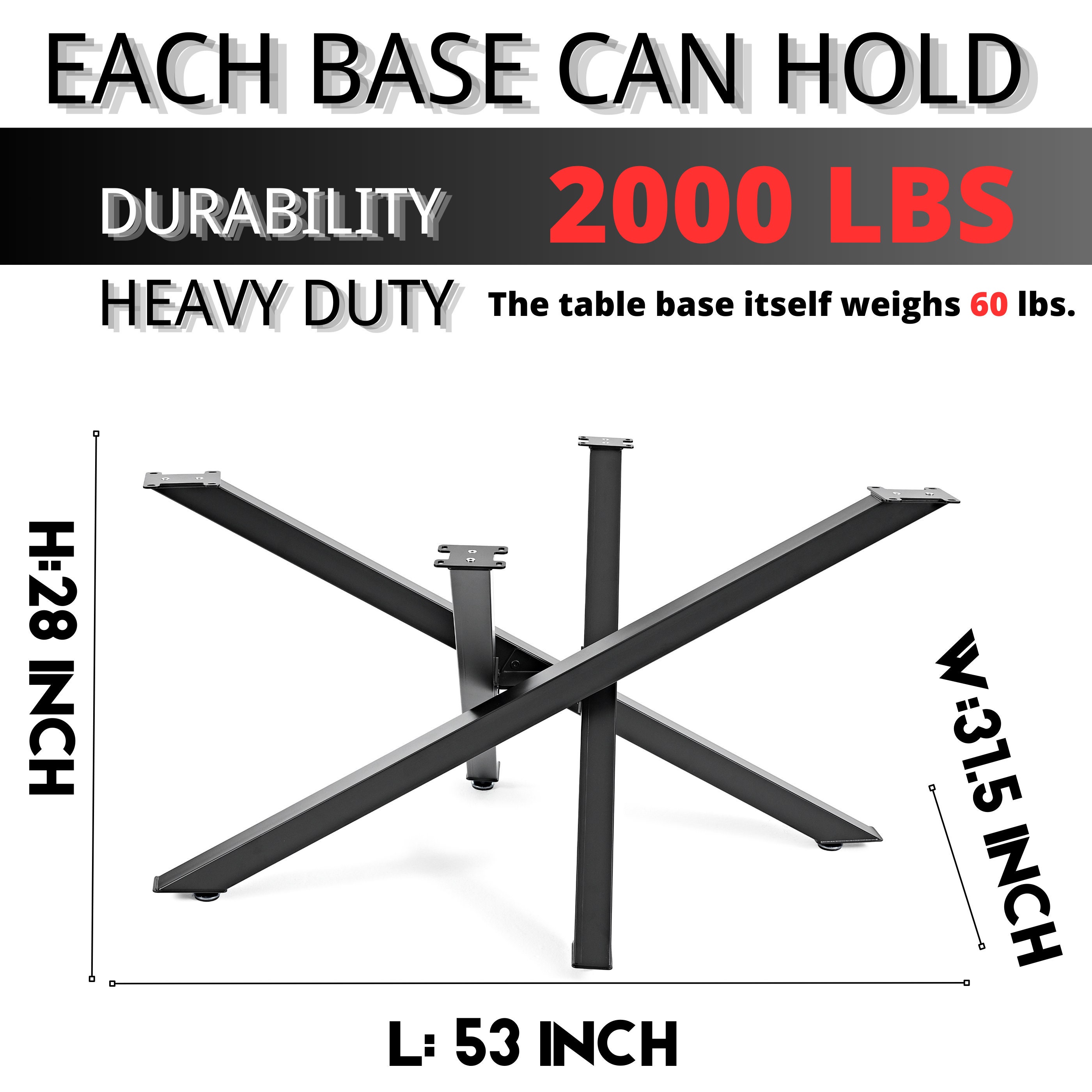 Heavy Duty Cross Table Legs , Industrial Cross Table Base, Luxury ...