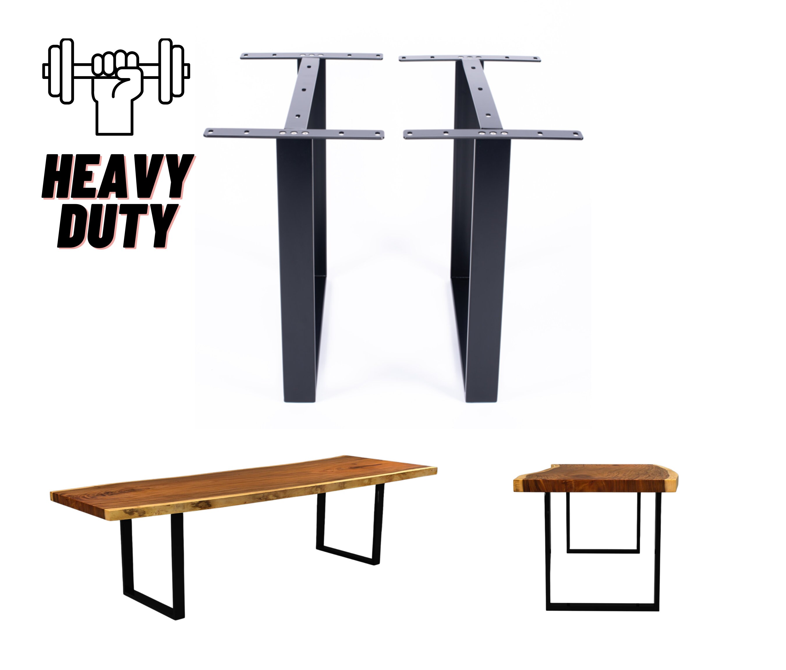 Rustic/ Artisinal "u" Table Legs(2pc),heavy-duty Table Legs, U-shaped ...