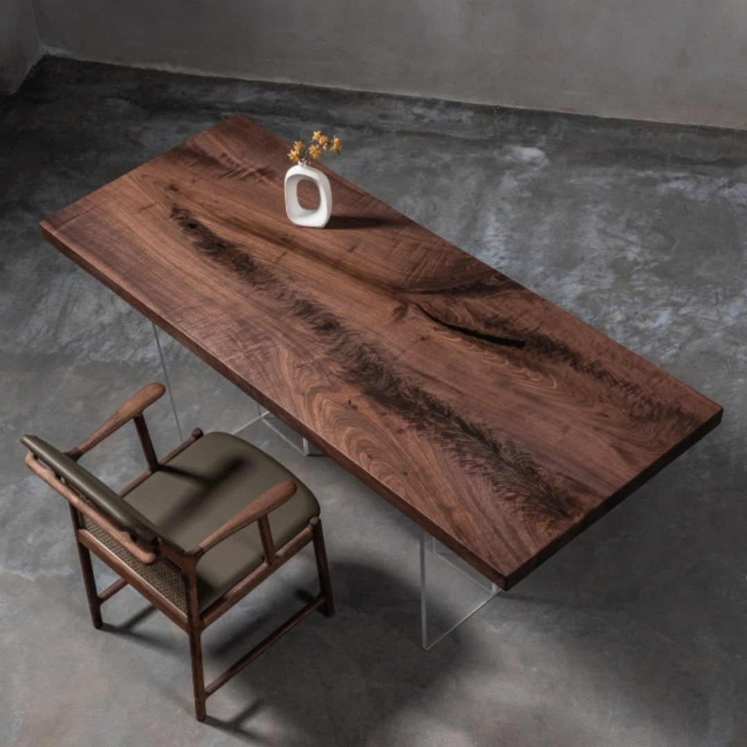 One of A Kind Walnut Wood Dining Table, Custom Wood Dining Table ...