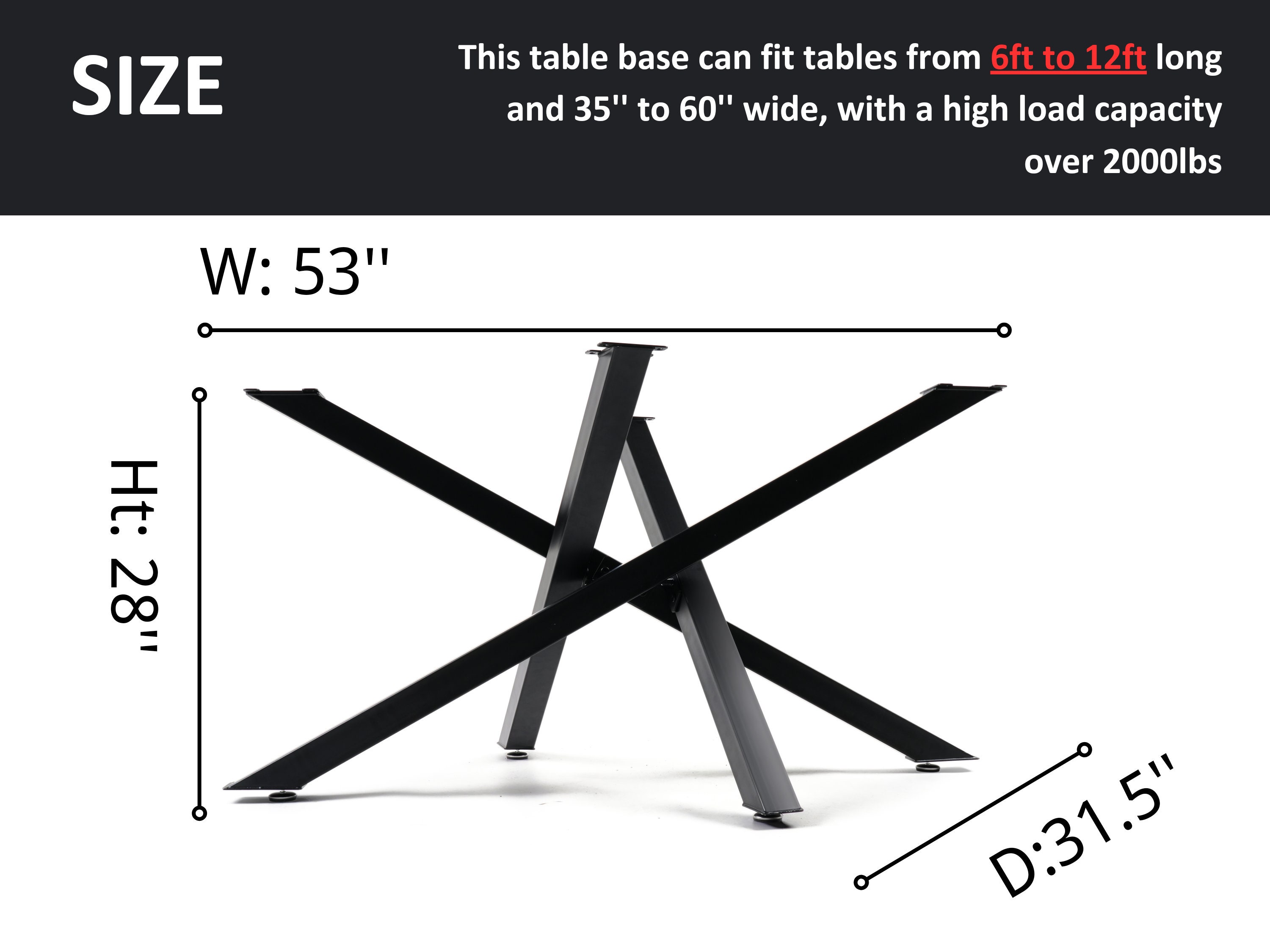Heavy Duty Cross Table Legs , Industrial Cross Table Base, Luxury ...