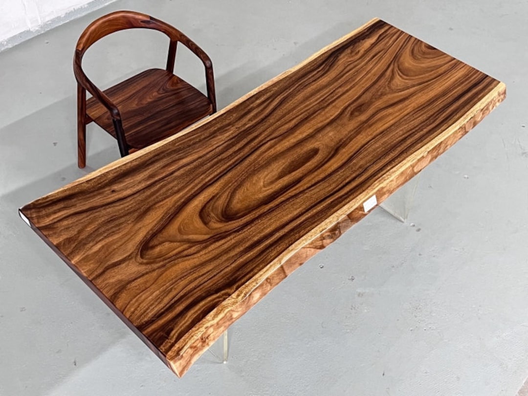 One of A Kind Wood Dining Table, Natural Finish Acacia Wood Dining ...