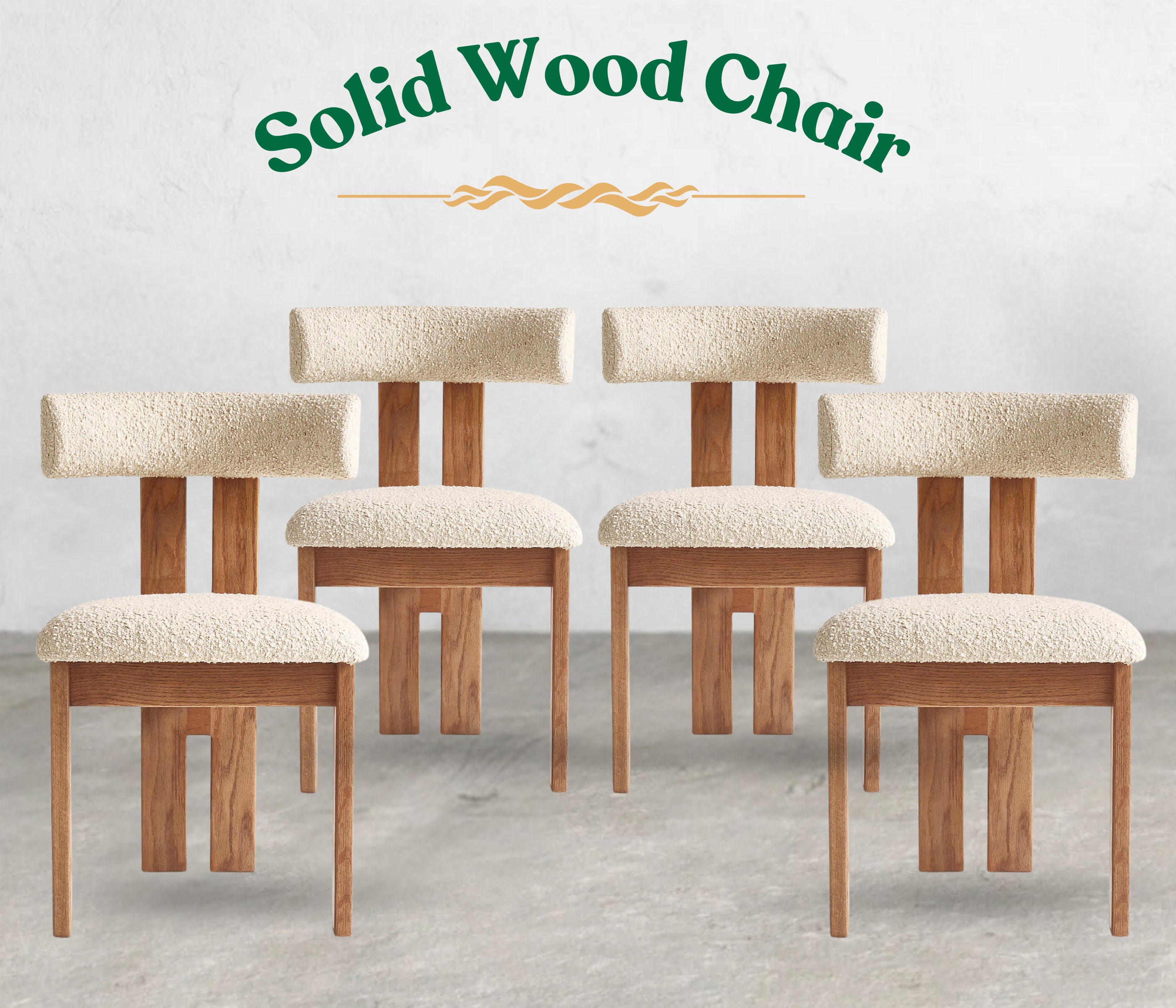 2pcs Fsc-solid Wood Handmade Designer Fabric Chair, Ready to Ship, Mid ...