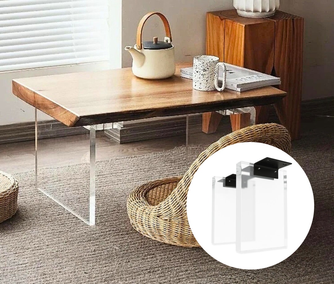 Set of 2 - Acrylic Lucite Coffee/bench Furniture Legs, Acrylic ...