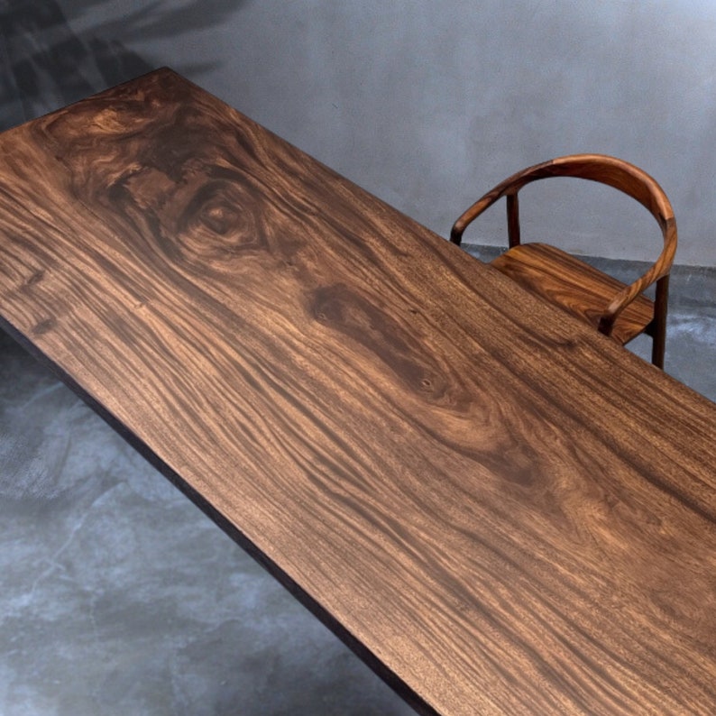 One of A Kind Wood Dining Table, Walnut Finish Acacia Wood Dining Table ...