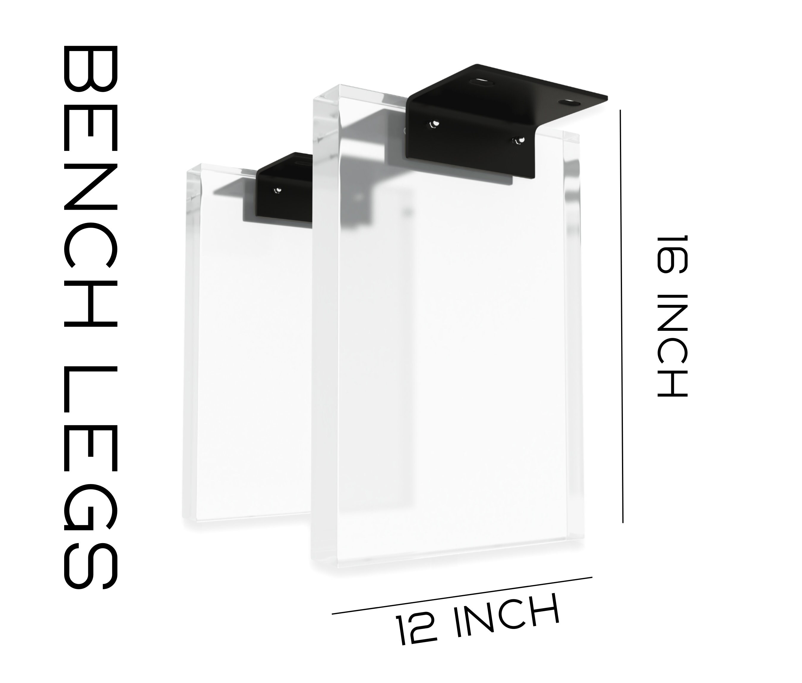 Set of 2 Acrylic Lucite Bed Bench Furniture Legs, Acrylic Furniture ...