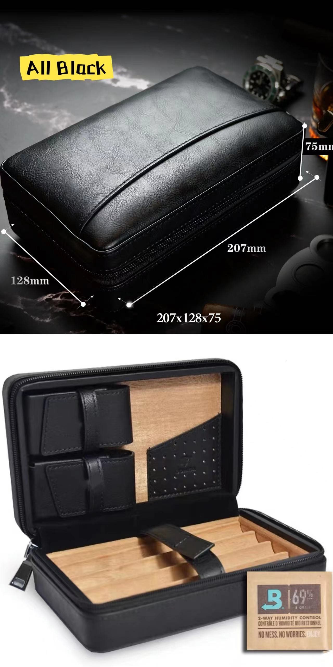 Personalized Luxury Leather Cigar Case Gift Set Portable - Etsy