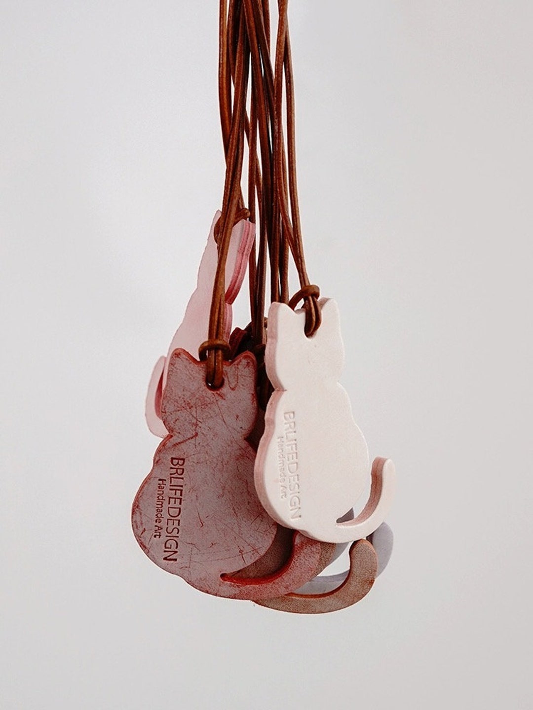 Personalized Cat Leather Bag Charm, Cute Bag Charm, Leather Kitten Bag ...