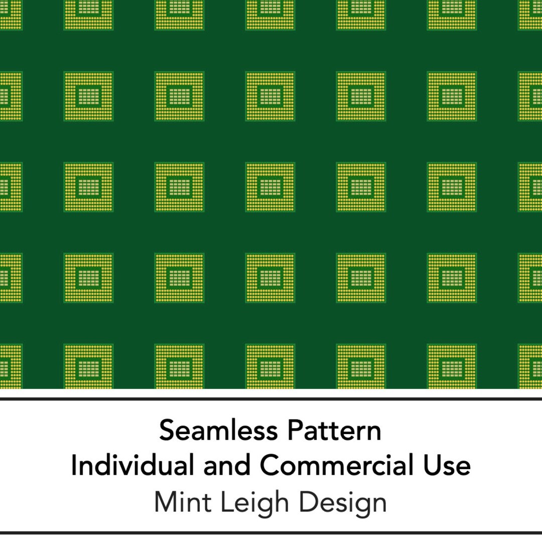 Computer Chips on Green Background, Seamless Pattern for Fabric ...