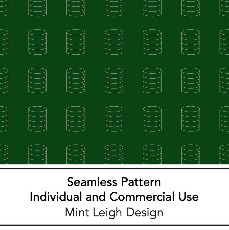 Databases on Green Background, Seamless Pattern for Fabric, Digital ...