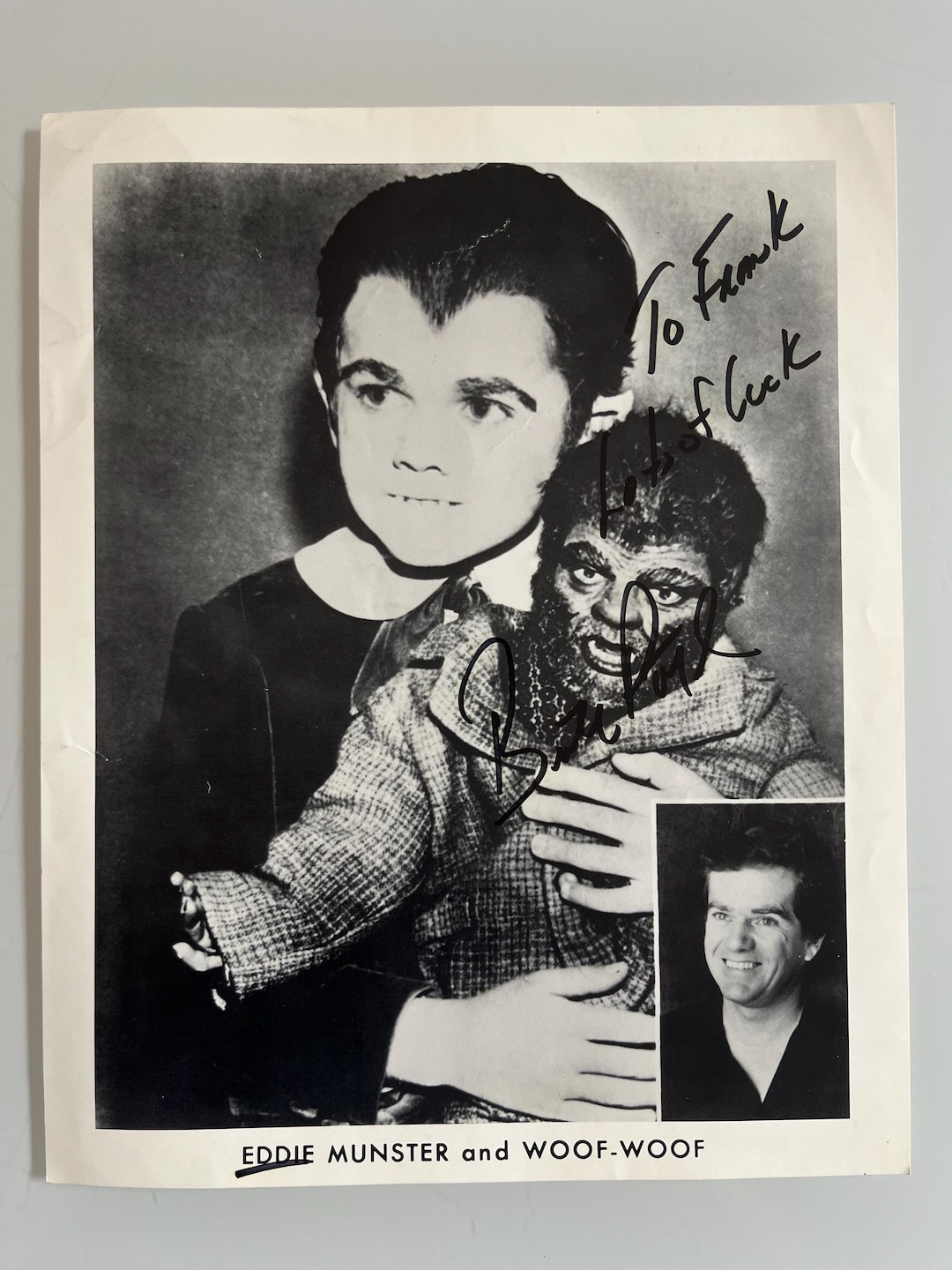 Butch Patrick (eddie Munster) Photo Signed to Frank (hope) With COA ...