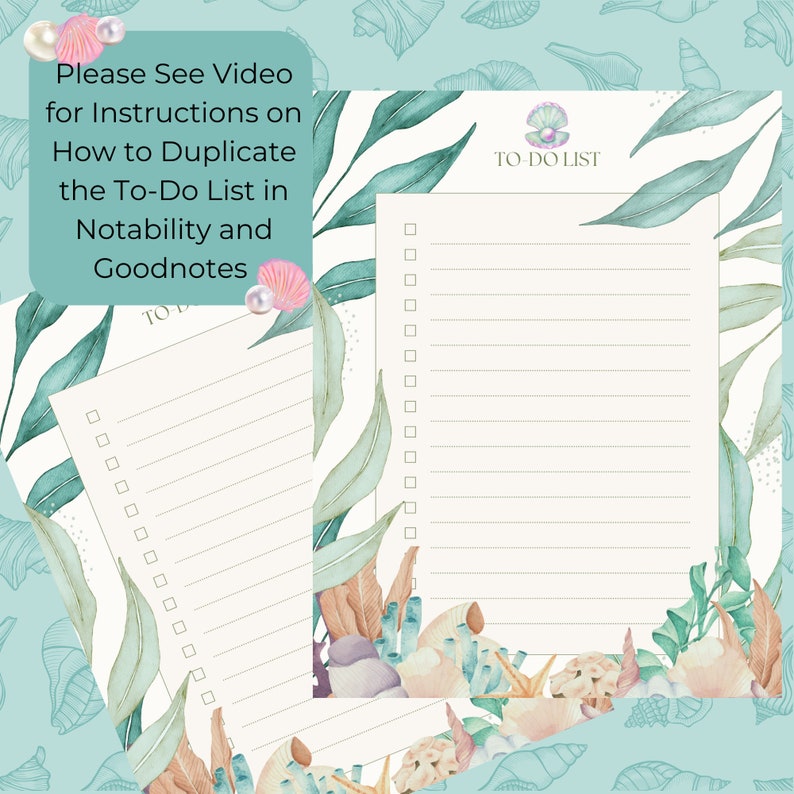 Mermaid Core Aesthetic to Do List, PDF Download for Goodnotes and ...