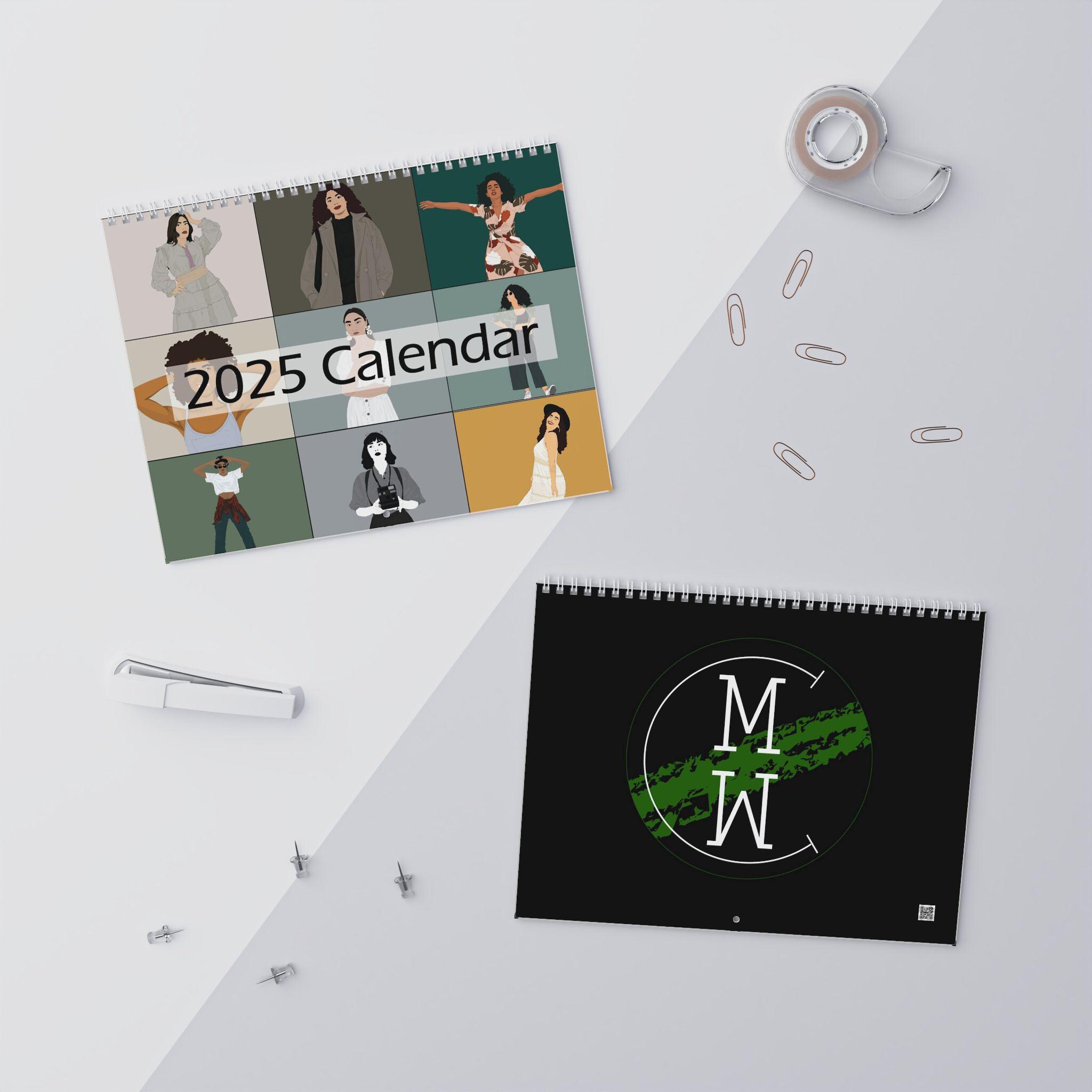 2025 Wall Calendar , Illustrated Graphic Art Calendar With Vibrant ...