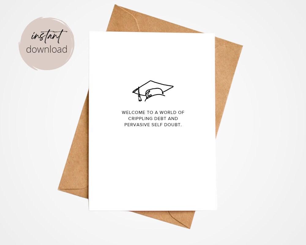 Funny Sarcastic Printable Instant Digital Congrats Graduation Card ...