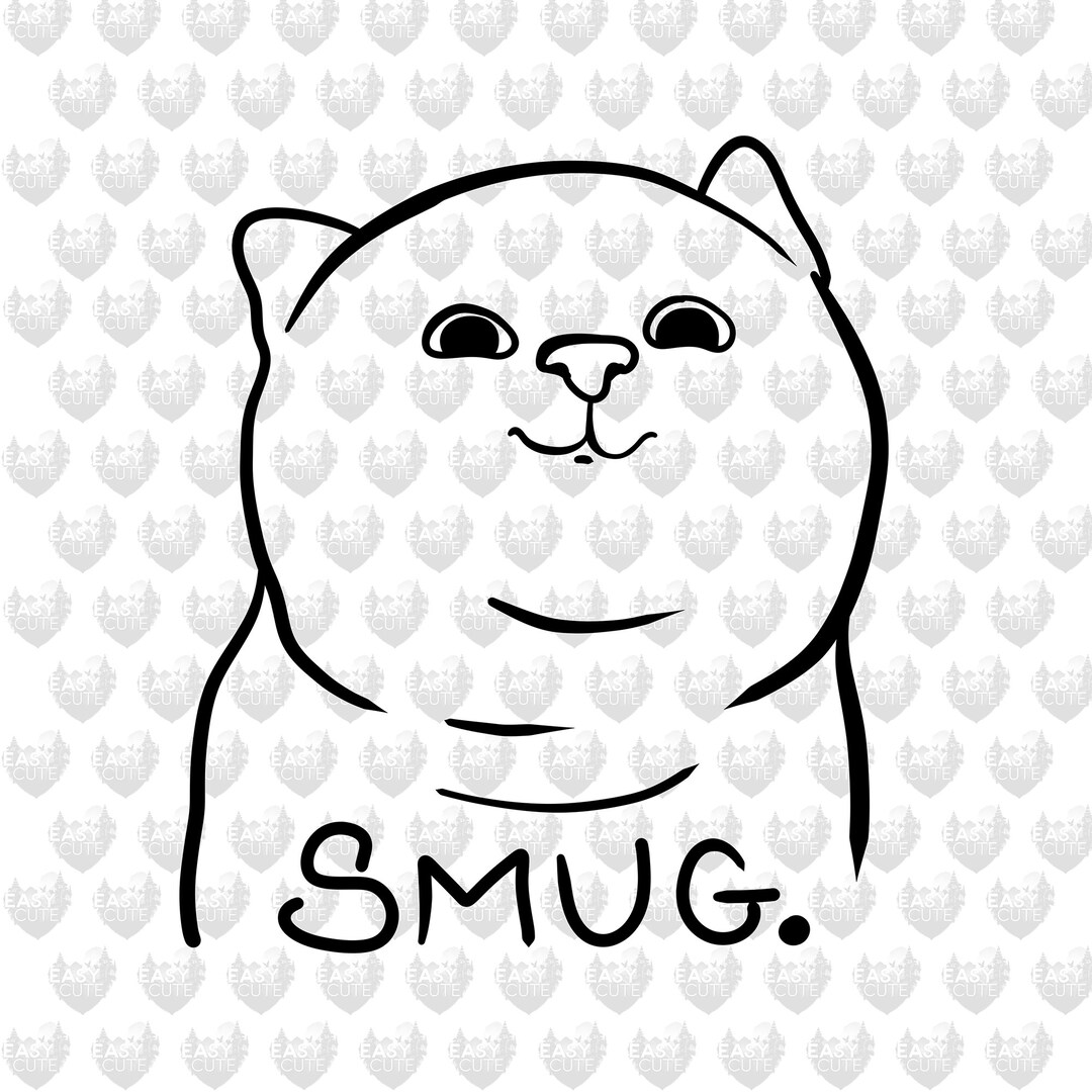 Smug Cat Graphic | Digital Download for Sublimation | Funny Cat Graphic ...