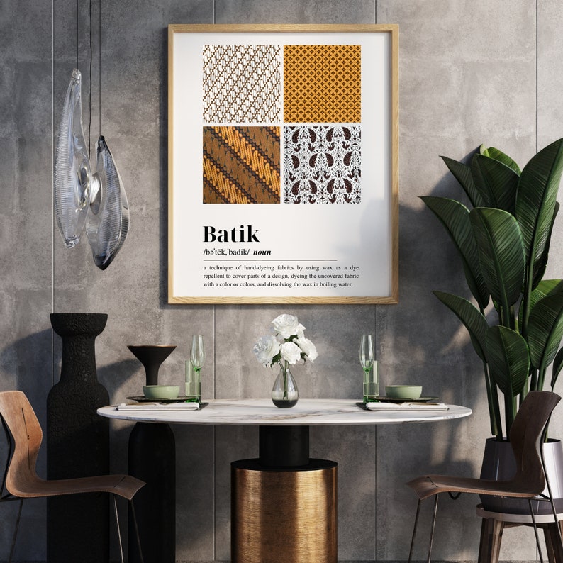 Batik - Printable Word Definition Wall Art With Indonesian Batik Motif ...