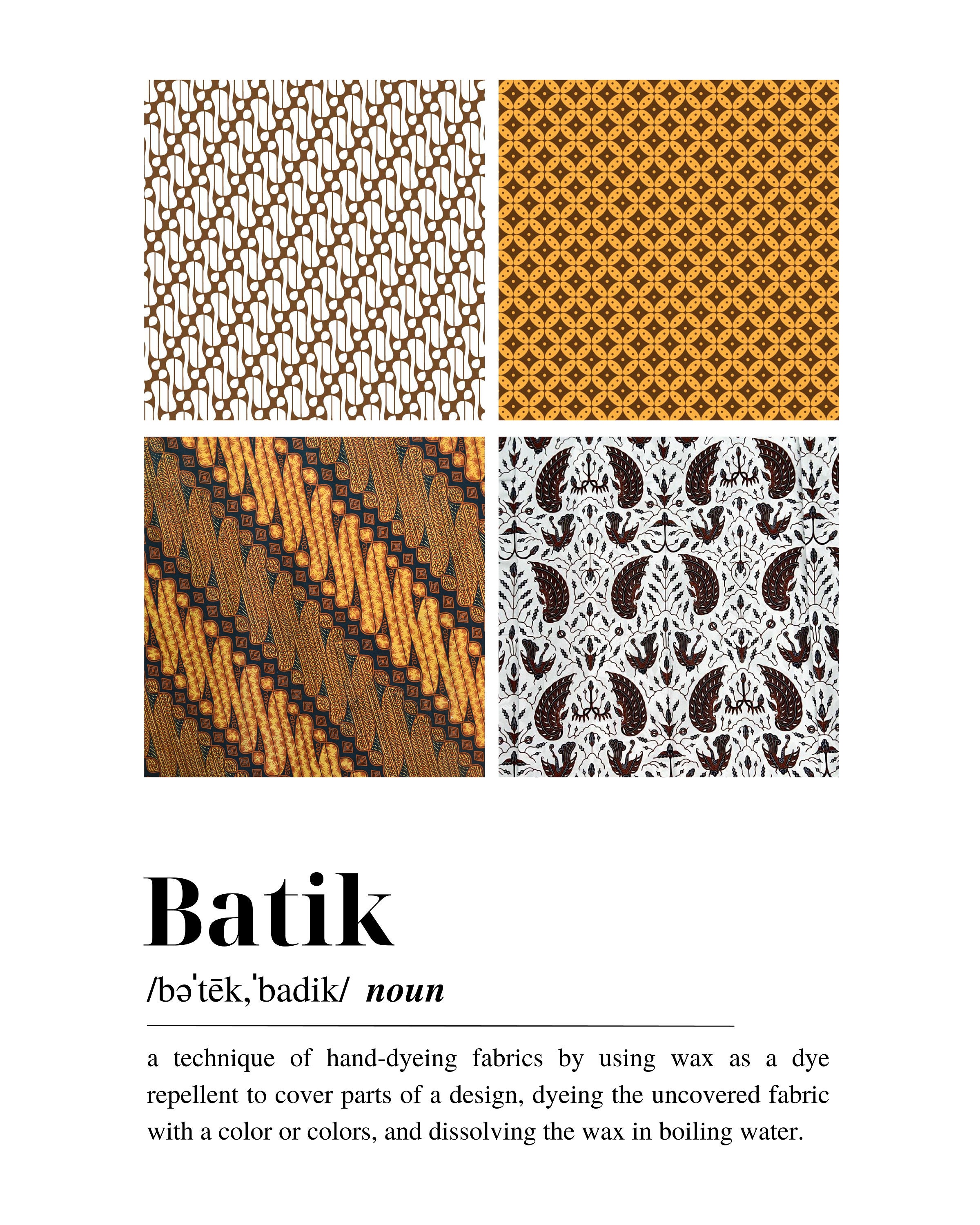 Batik - Printable Word Definition Wall Art With Indonesian Batik Motif ...