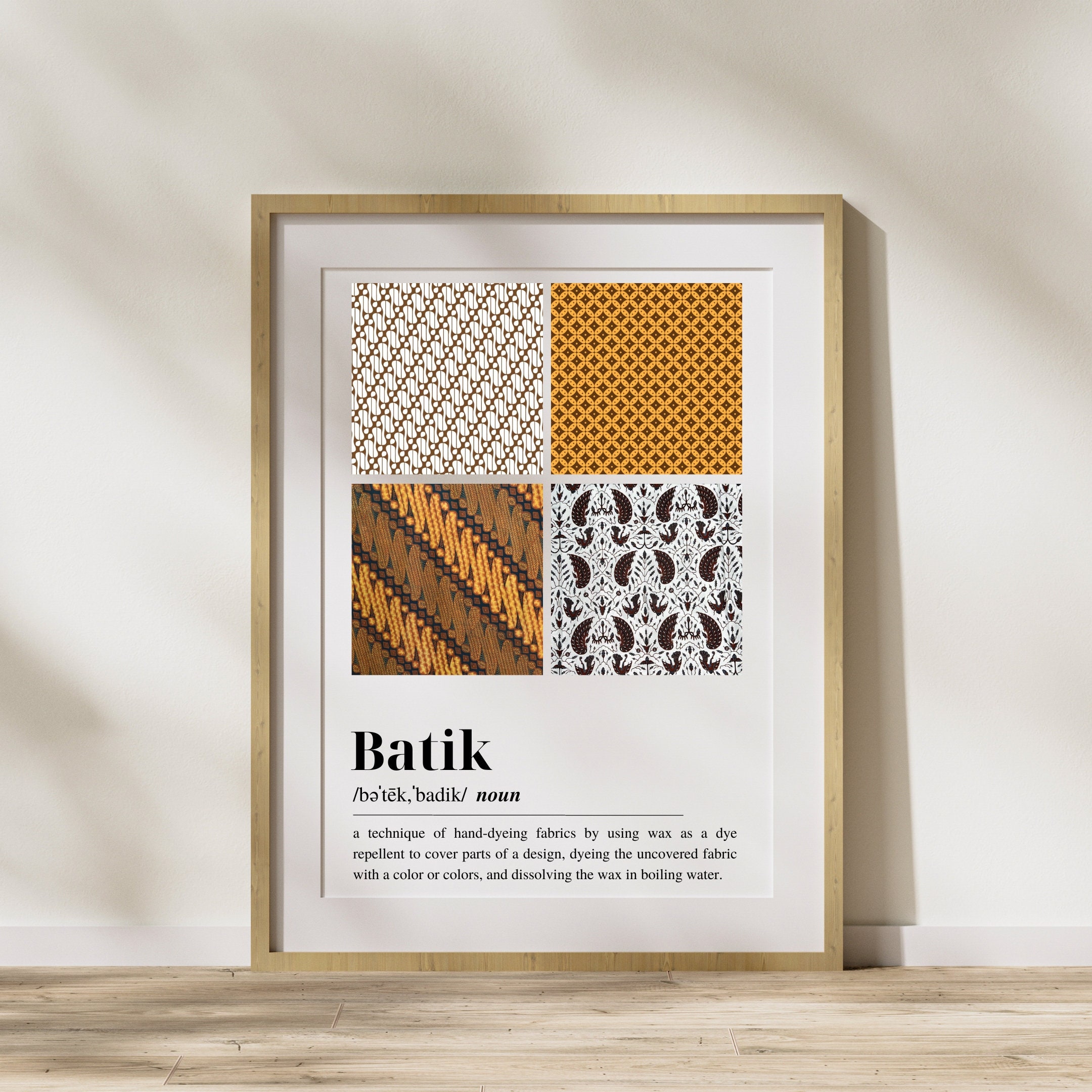 Batik - Printable Word Definition Wall Art With Indonesian Batik Motif ...