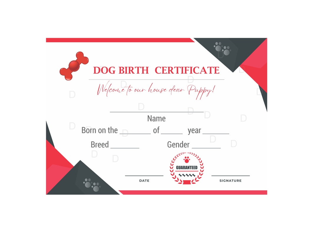 Acta de nacimiento del perro - Etsy México